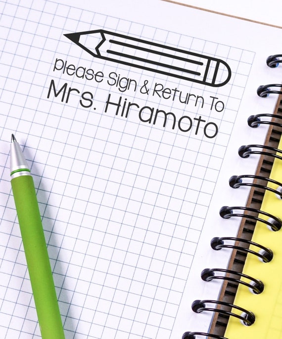 Sign and Return Custom Stamp Classroom Stamp Custom Teacher | Etsy