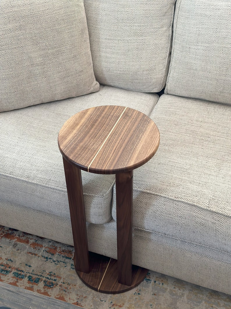 Wooden Couch Table - Walnut With Maple Inlay - Etsy