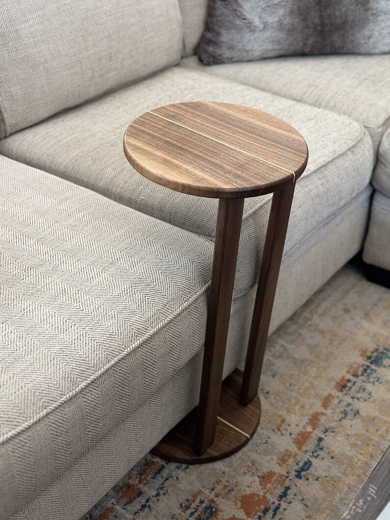 Wooden Couch Table Walnut With Maple Inlay - Etsy