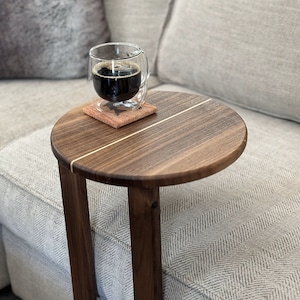 Wooden Couch Table - Walnut With Maple Inlay - Etsy