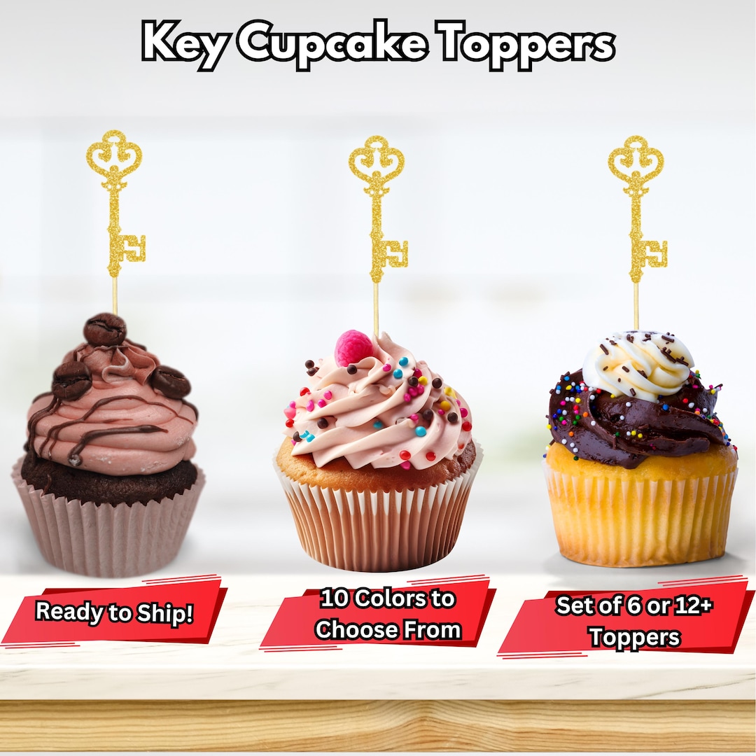 Key Cupcake Toppers, Housewarming Party Decorations, Steampunk Party ...