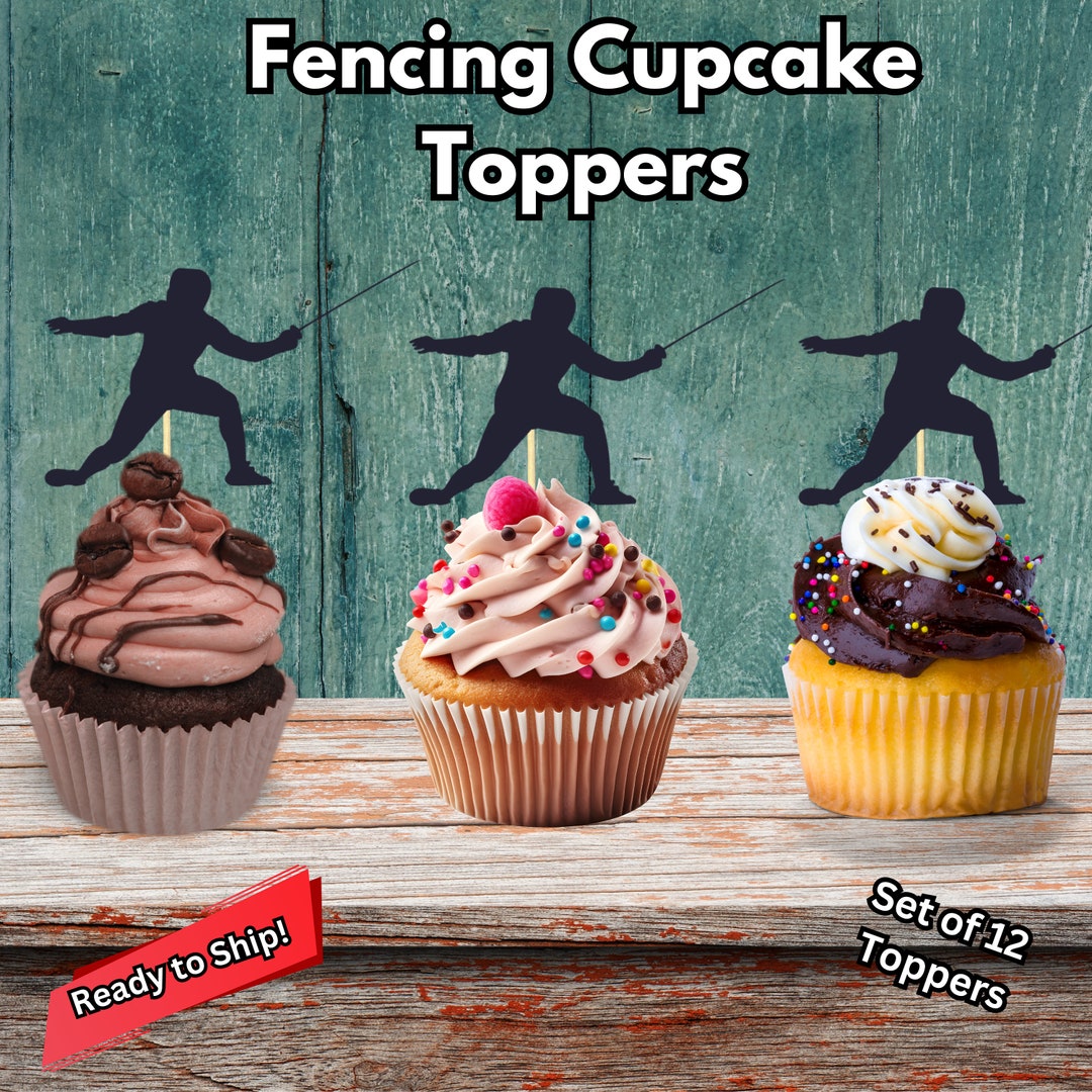 Fencing Cupcake Toppers, Fencer Food Picks, Fencing Party Decorations ...