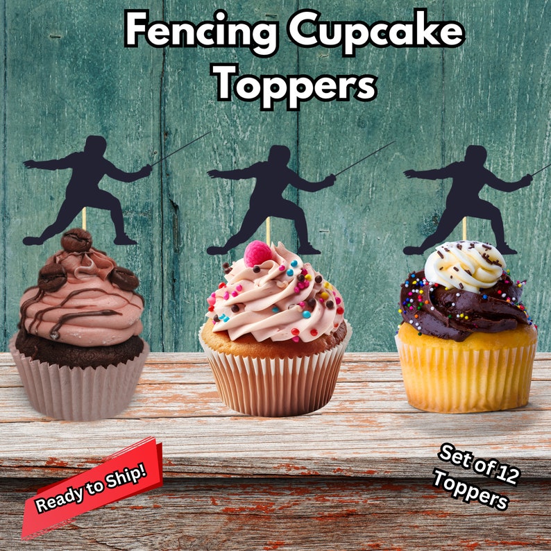 Fencing Cupcake Toppers,, Fencer Food Picks, Fencing Party Decorations ...