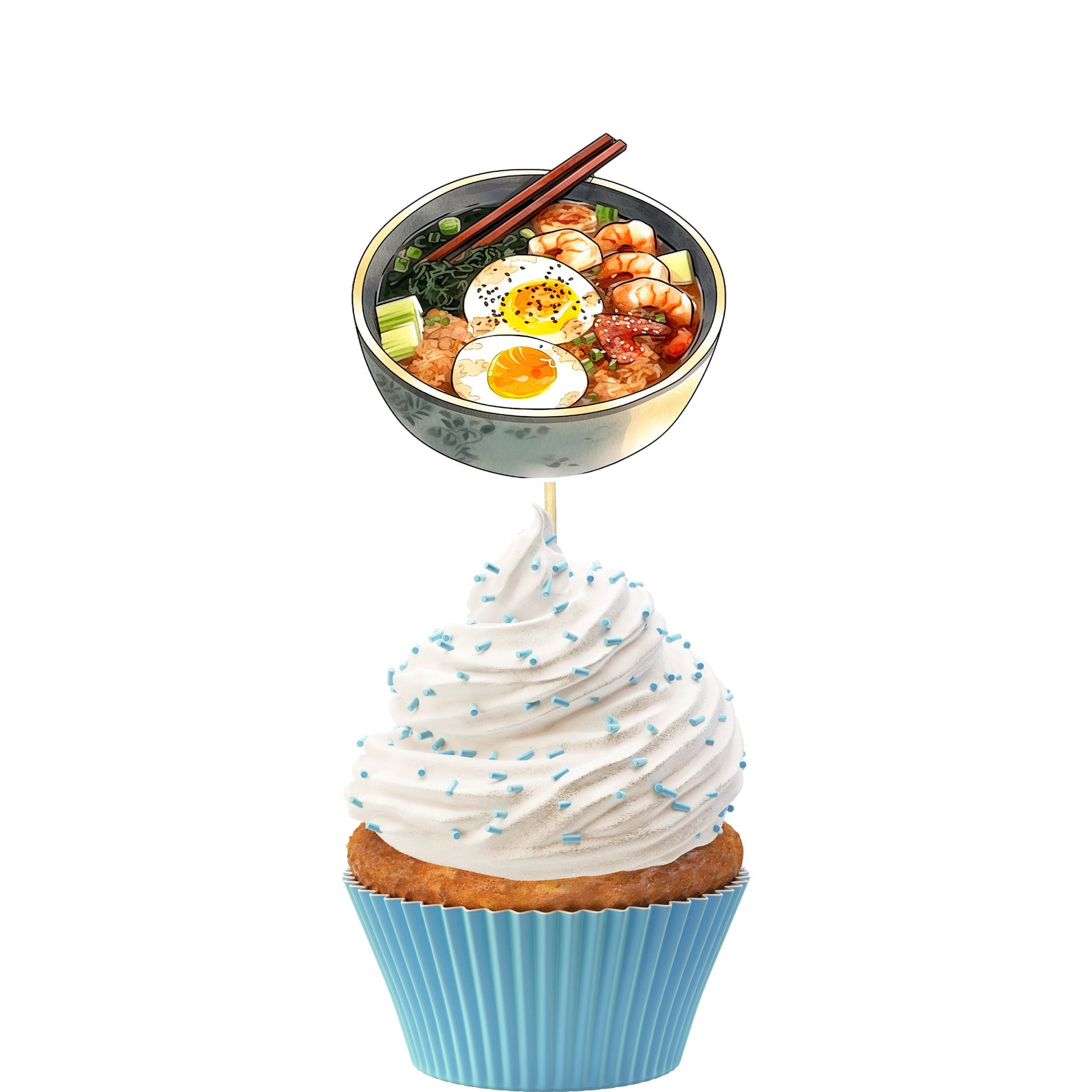 Ramen Cupcake Toppers, Ramen Birthday Decor, Ramen Theme Party, Noodles ...
