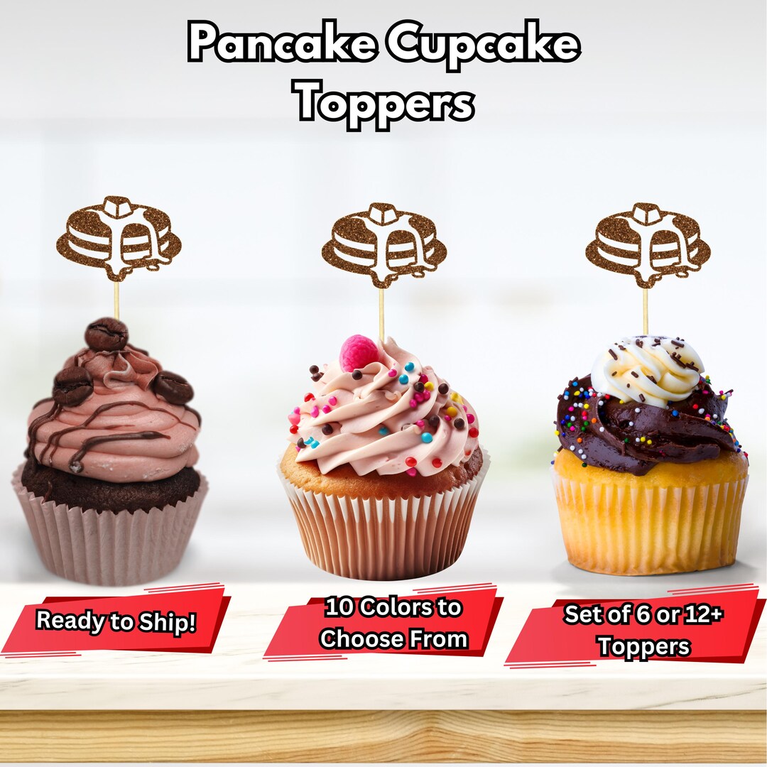 Pancake Cupcake Toppers, Pancake Party Decor, Sleepover Birthday ...