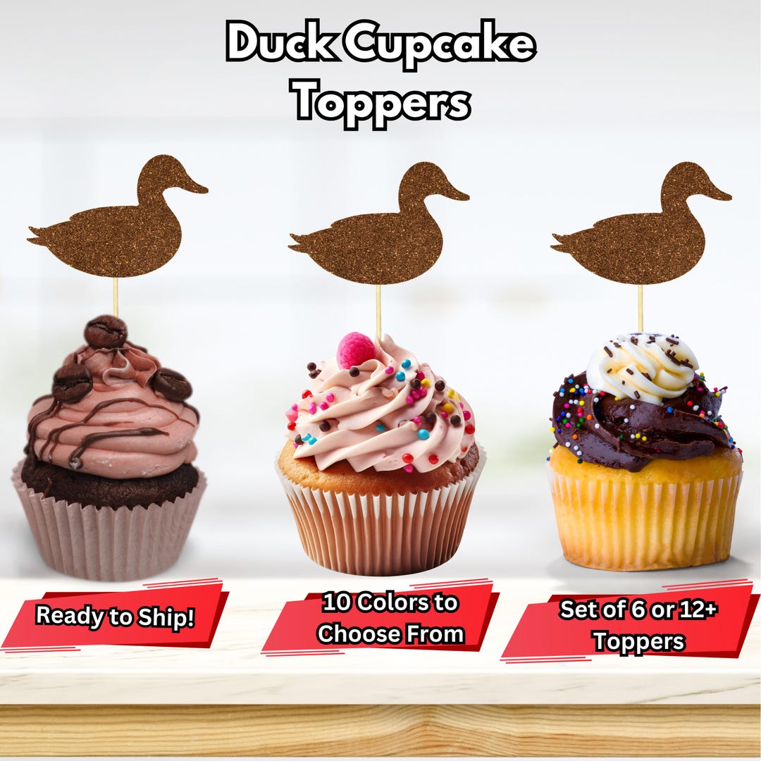 Duck Cupcake Toppers, Mallard Duck Cupcake Toppers, the Hunt is Over ...
