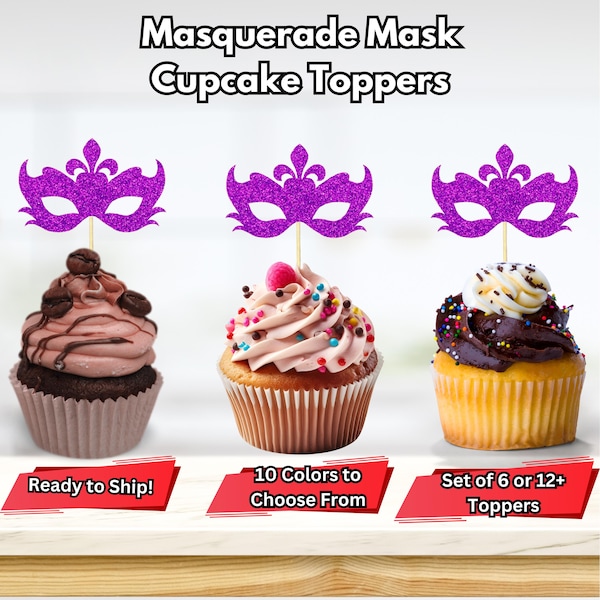 Mask Cupcake Topper - Etsy