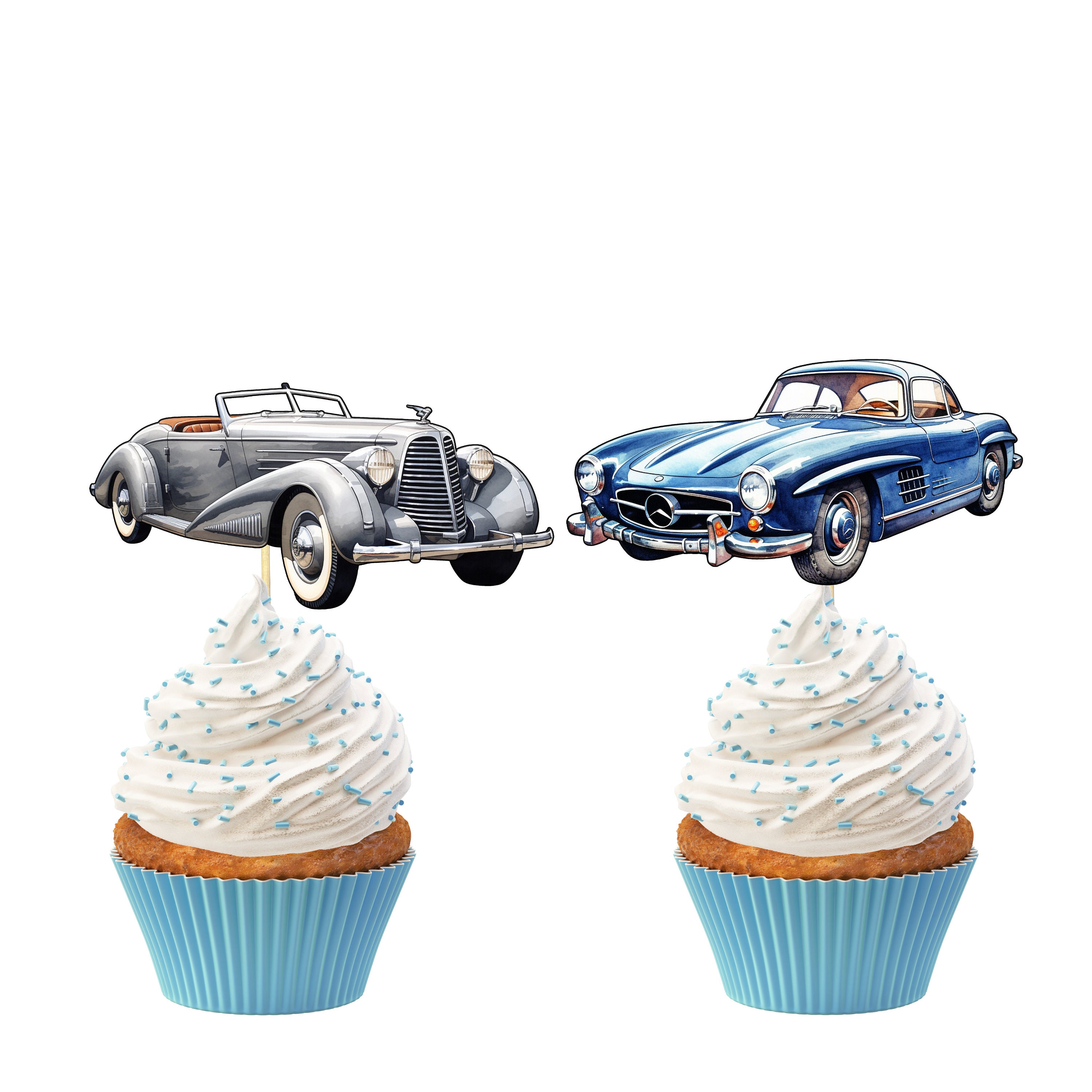 Classic Vintage Cars Cupcake Toppers, Antique Car Toppers, Classic Cars ...
