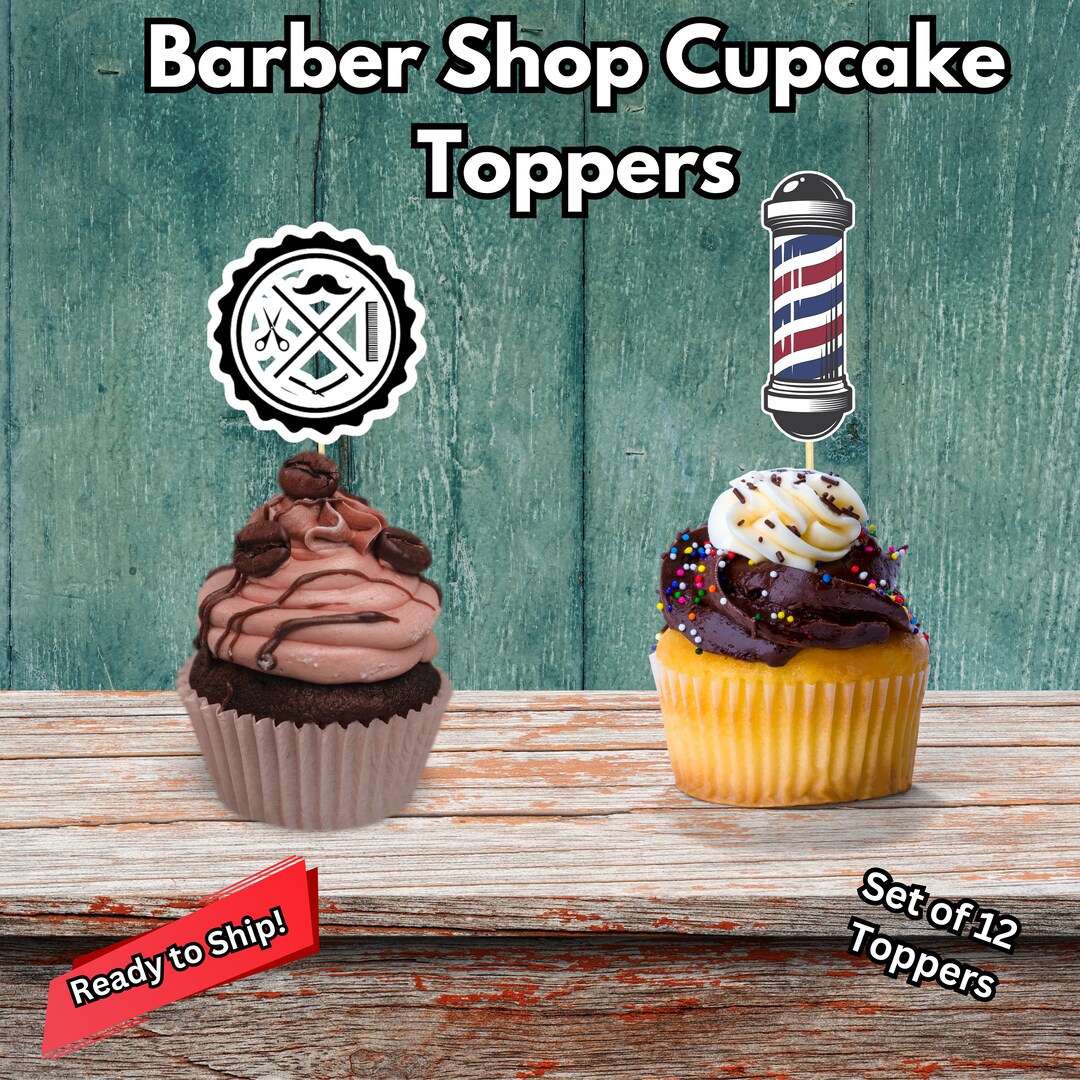 Barber Shop Cupcake Toppers - Etsy