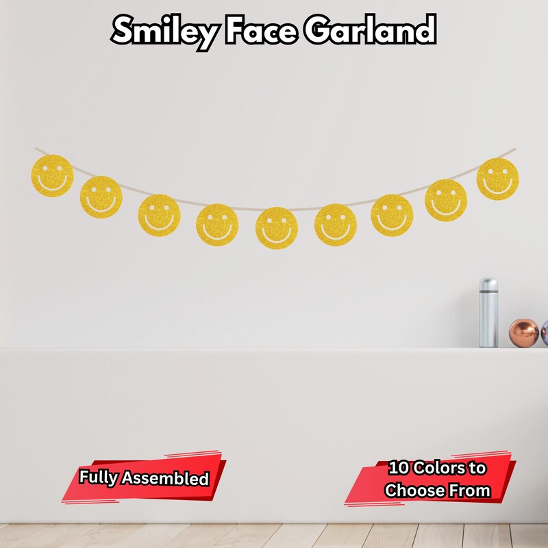 Smiley Face Garland - Etsy