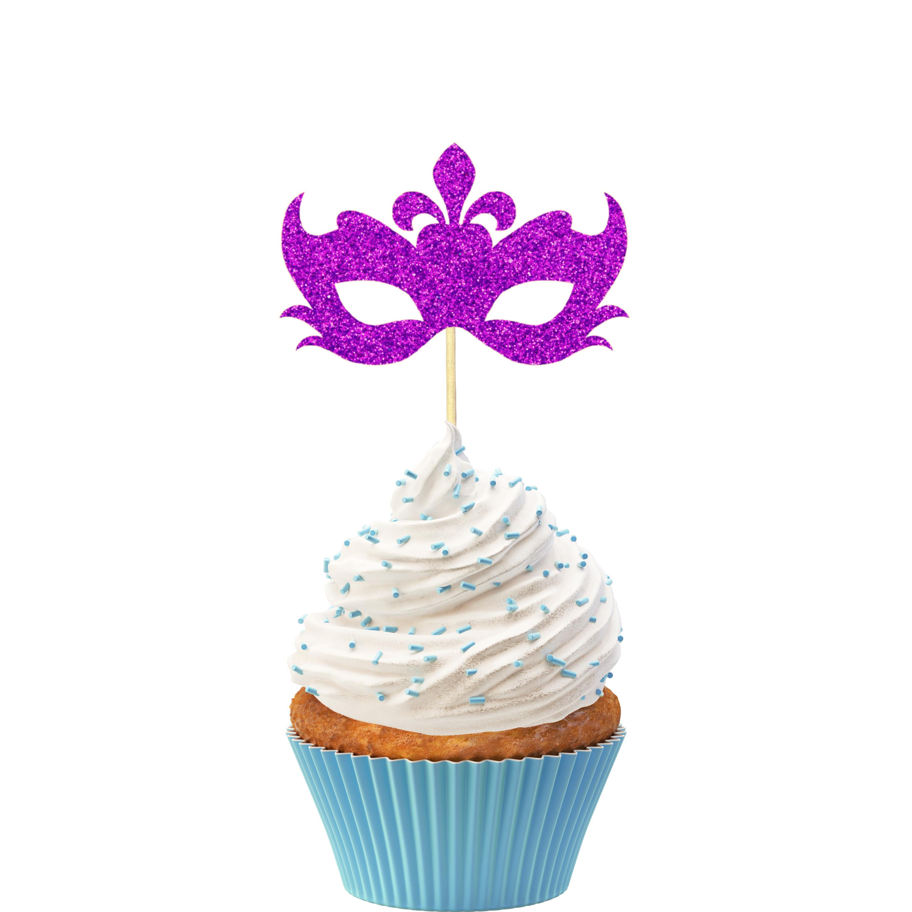 Masquerade Mask Cupcake Toppers, Mask Food Picks, Masquerade Ball Party ...