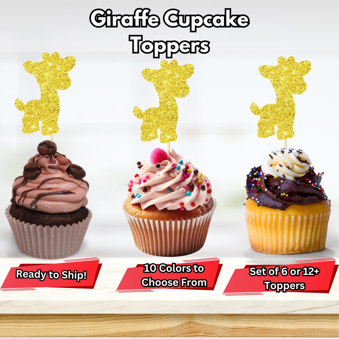 Giraffe Cupcake Toppers, Giraffe Theme Baby Shower Decor, Giraffe Food ...