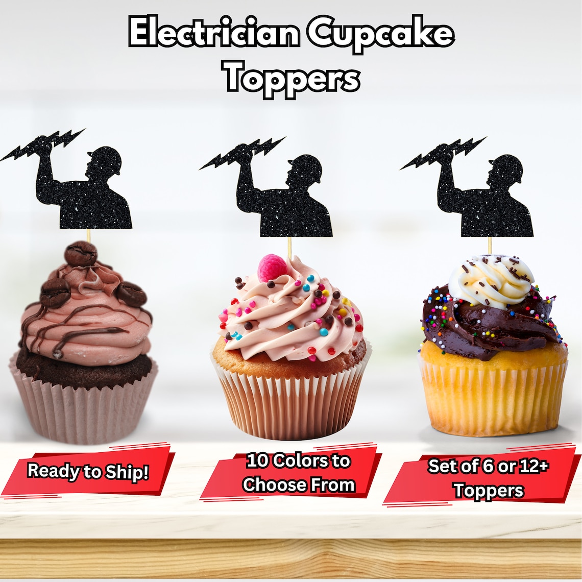Electrician Cupcake Toppers, Electrician Retirement Party, Electrician ...