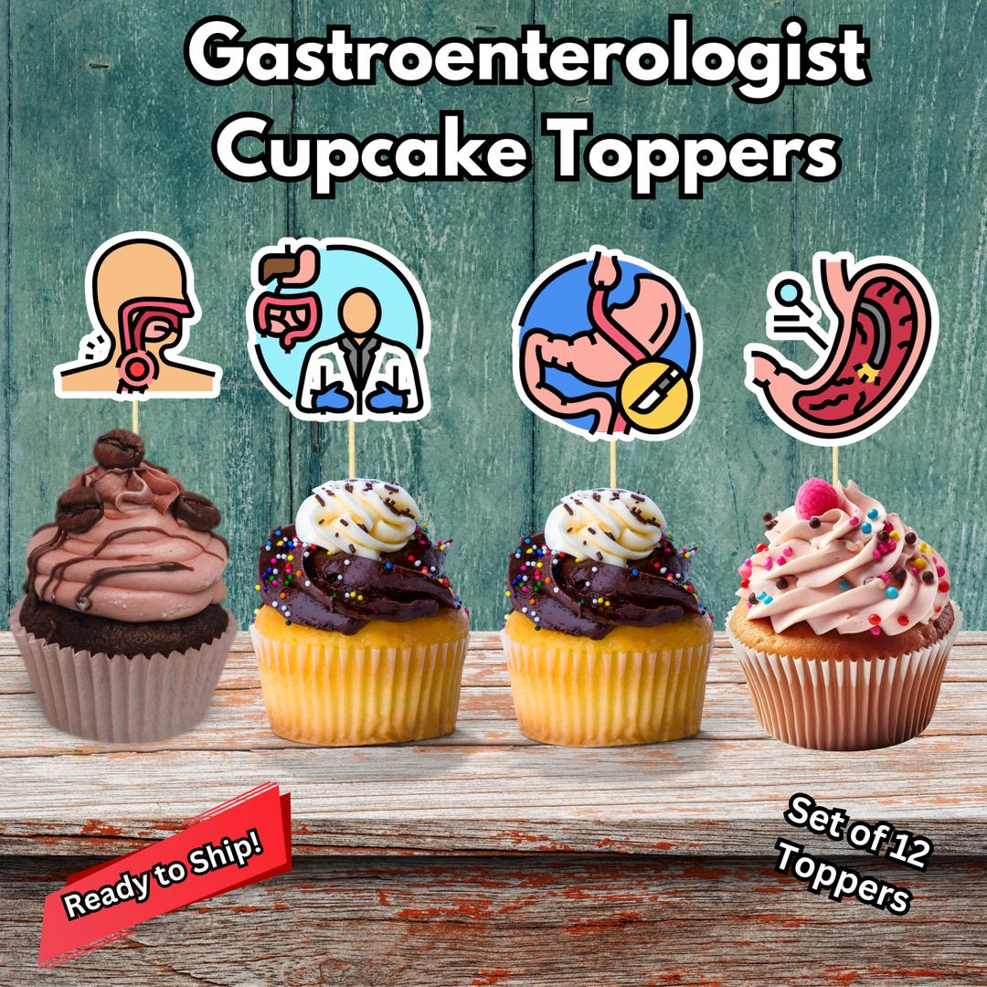Gastroenterologist Cupcake Toppers, GI Specialist Toppers, Colon Doctor ...