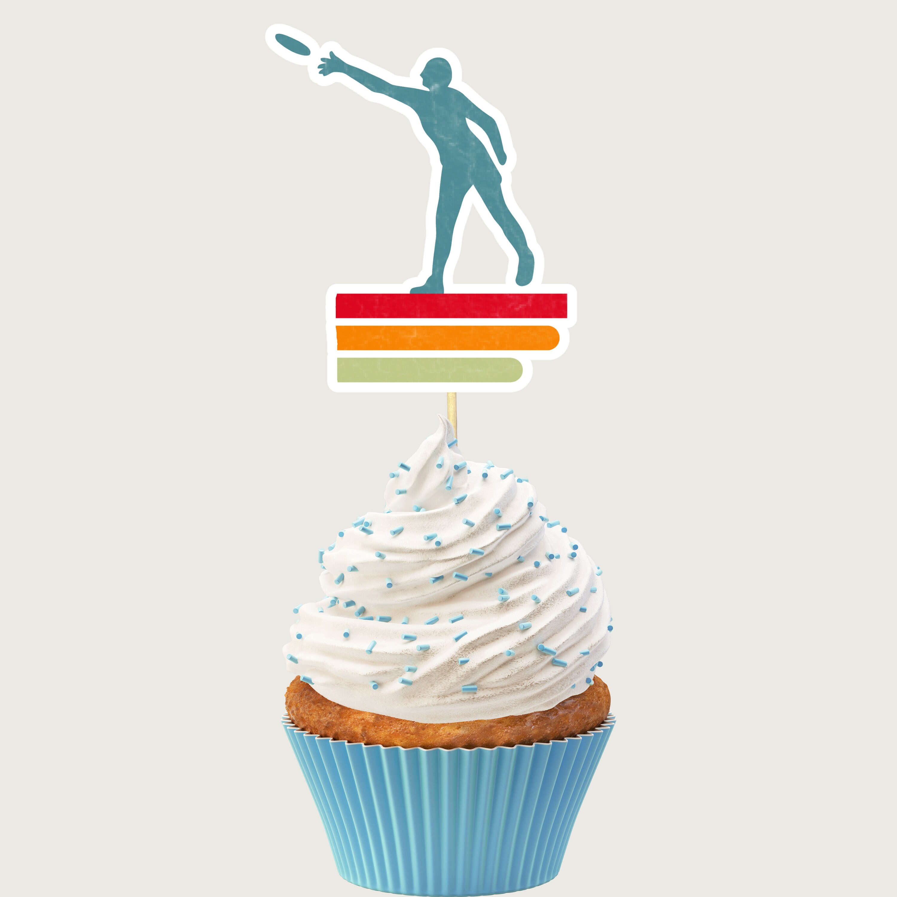Throwing Disc Cupcake Toppers, Disc Thrower Birthday Cupcake Topper ...