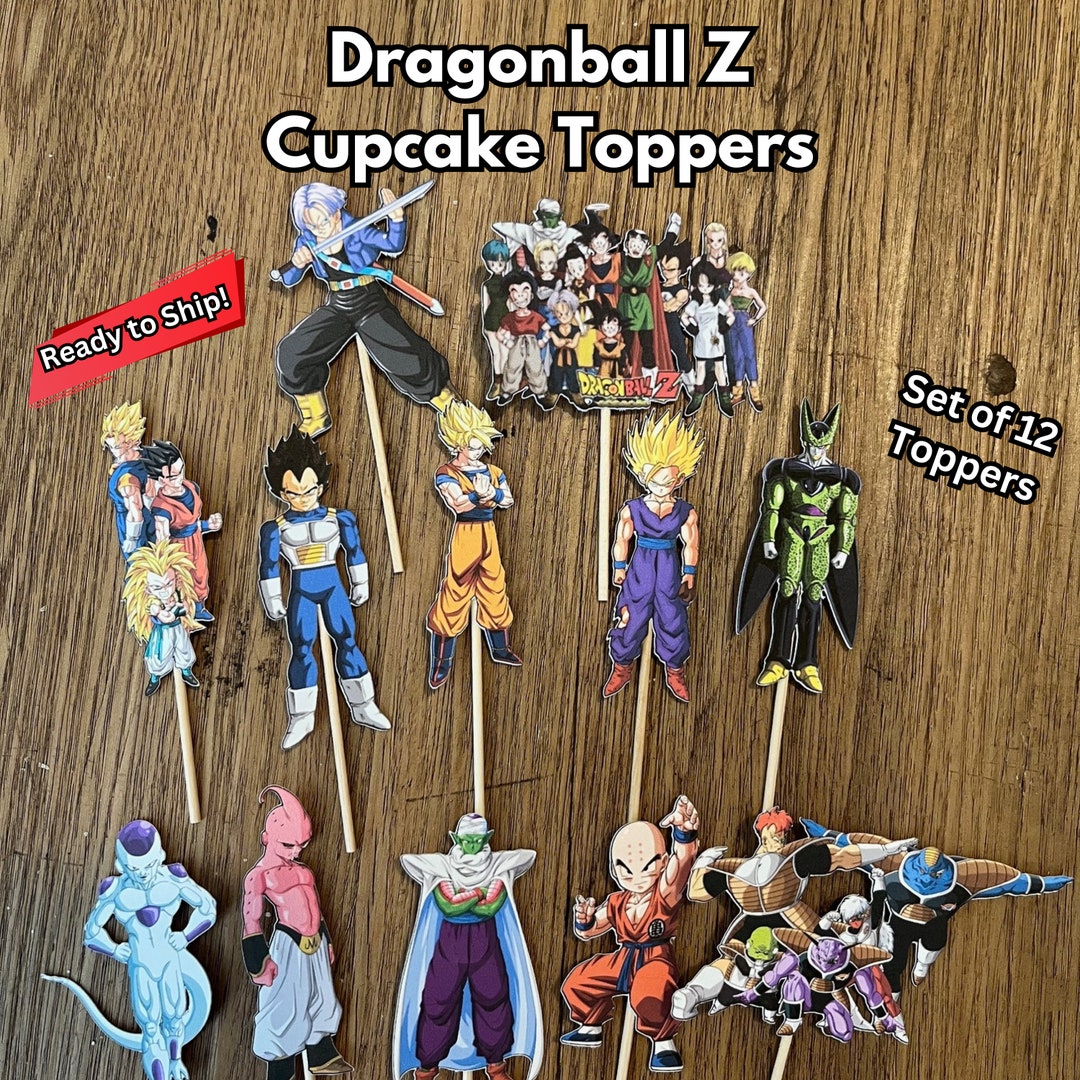 Dragonball Z Inspired Cupcake Toppers, Anime Cupcake Toppers, DBZ Decor ...