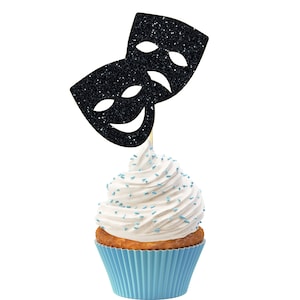 Drama Mask Cupcake Toppers, Film School Graduation, Comedy Tragedy ...