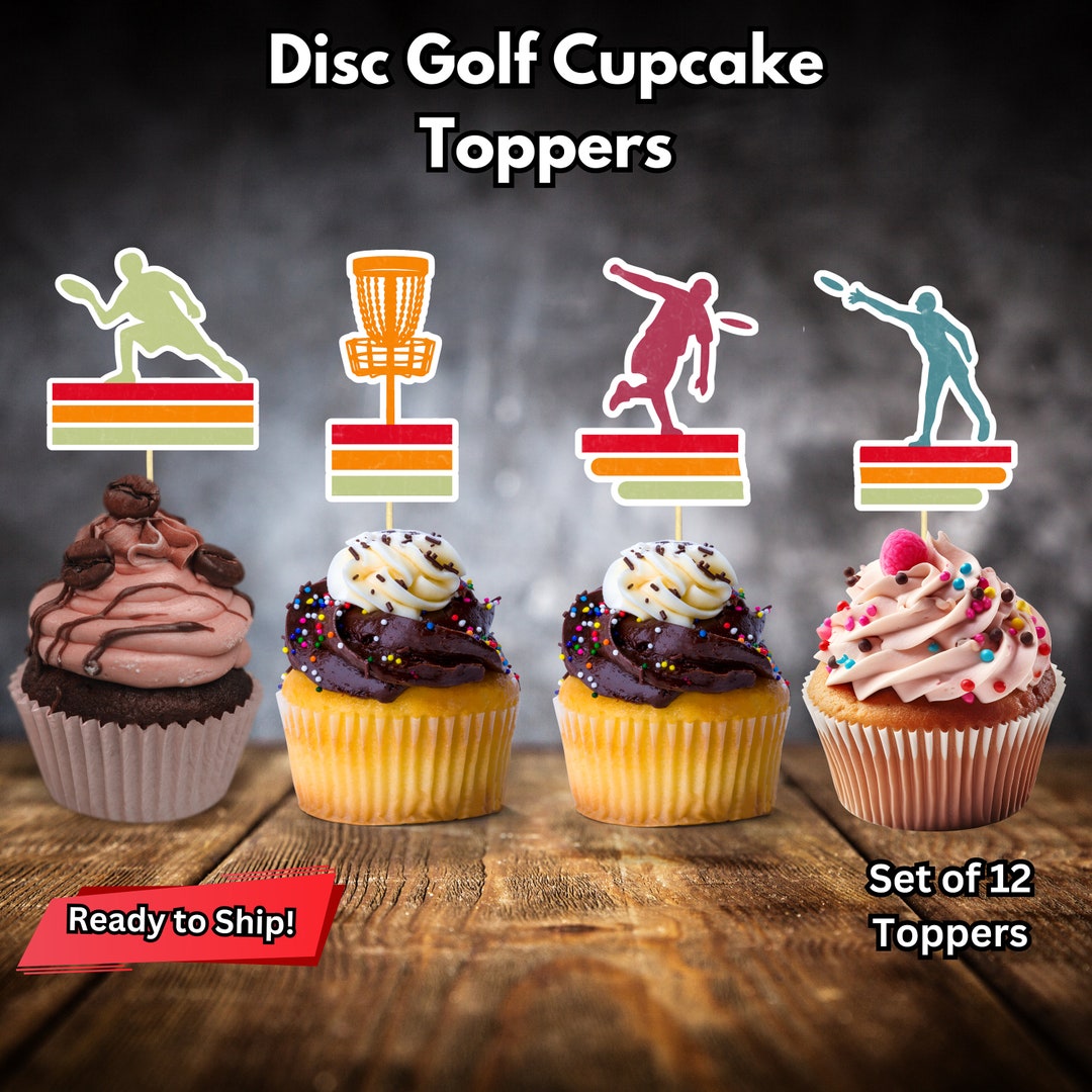 Throwing Disc Cupcake Toppers, Disc Thrower Birthday Cupcake Topper ...