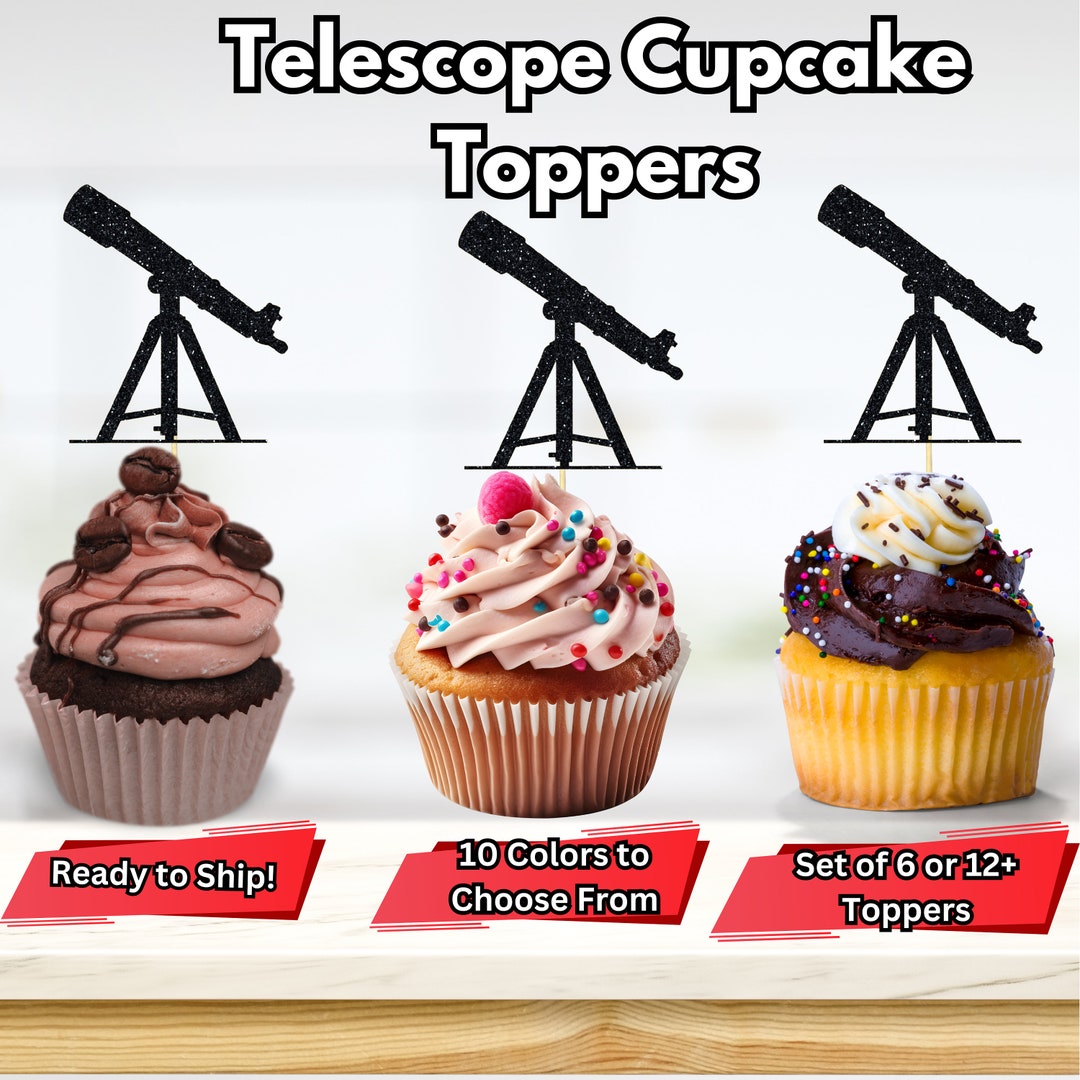 Telescope Cupcake Toppers, Astrology Cupcake Toppers, Science Food ...