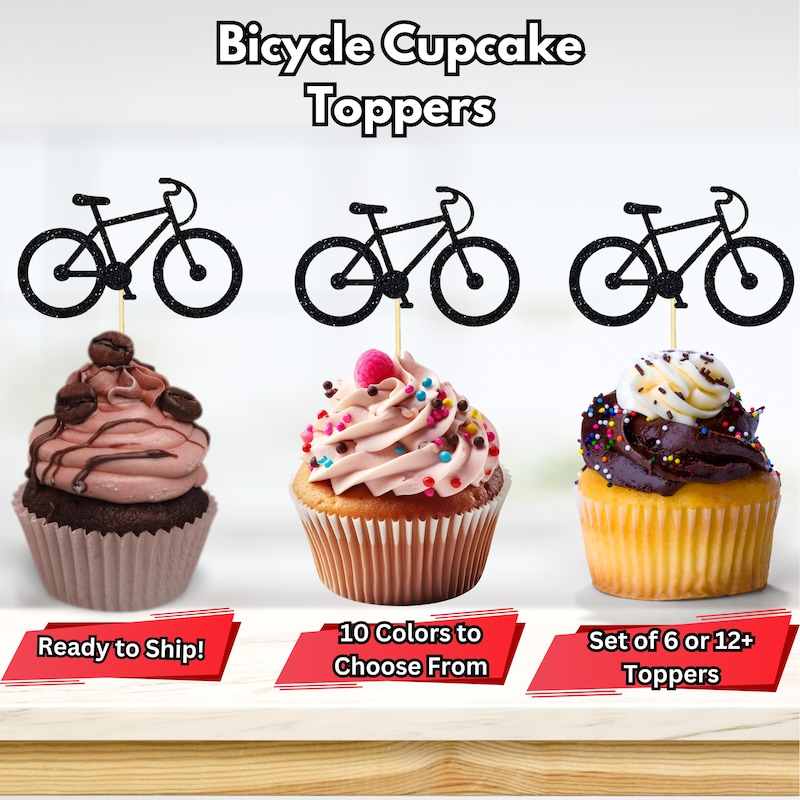 Bike Cup Cake Cake Topper - Etsy