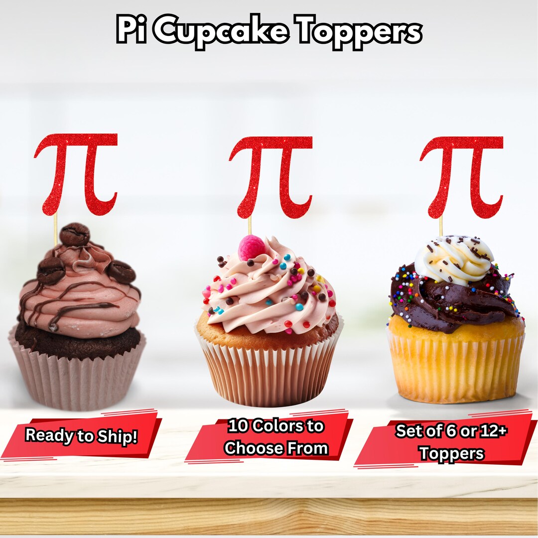 Pi Cupcake Toppers, Pi Day Party Decor, Math Party Decorations, Science ...