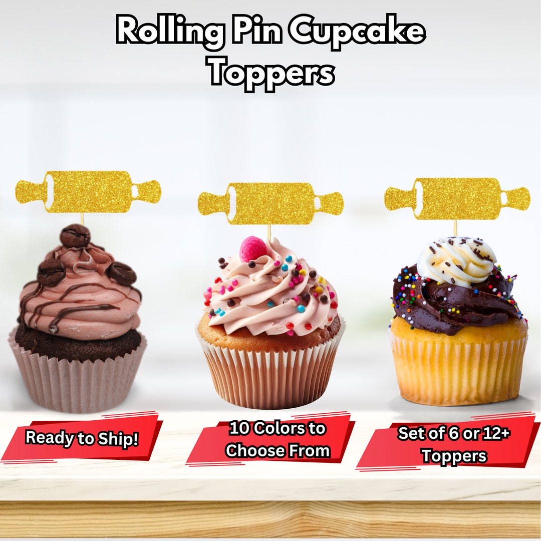 Rolling Pin Cupcake Toppers, Pastry Chef Graduation Party, Baking Party ...