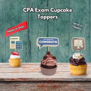 CPA Exam Cupcake Toppers, CPA Exam Graduation, CPA Exam Passed ...