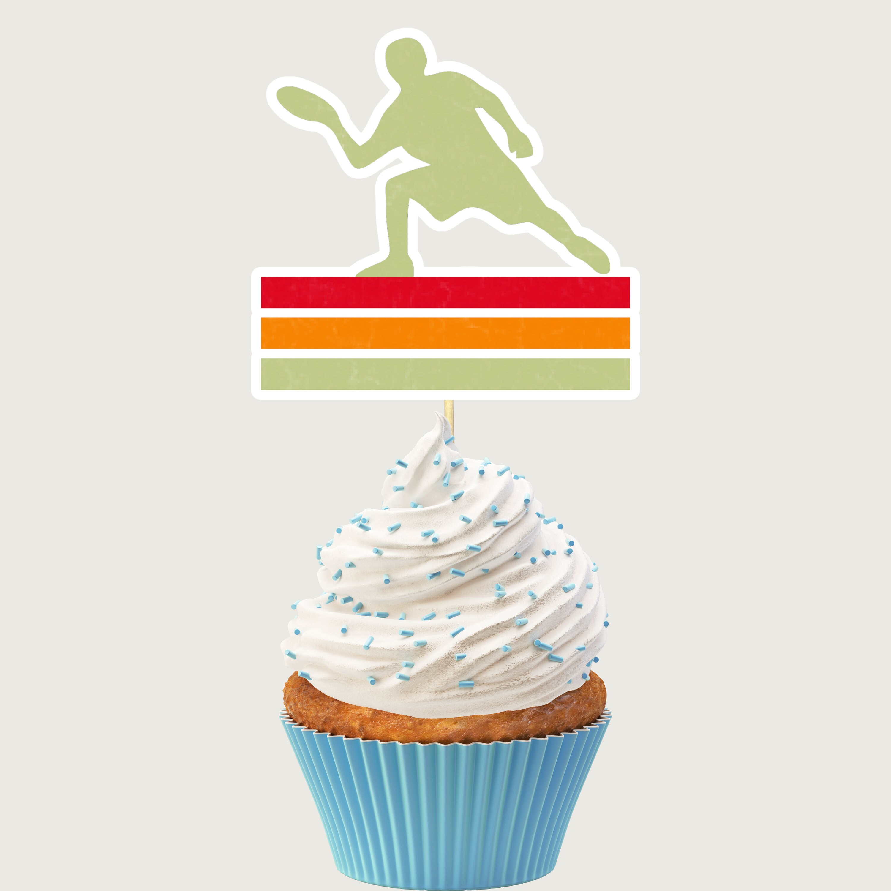Throwing Disc Cupcake Toppers, Disc Thrower Birthday Cupcake Topper ...