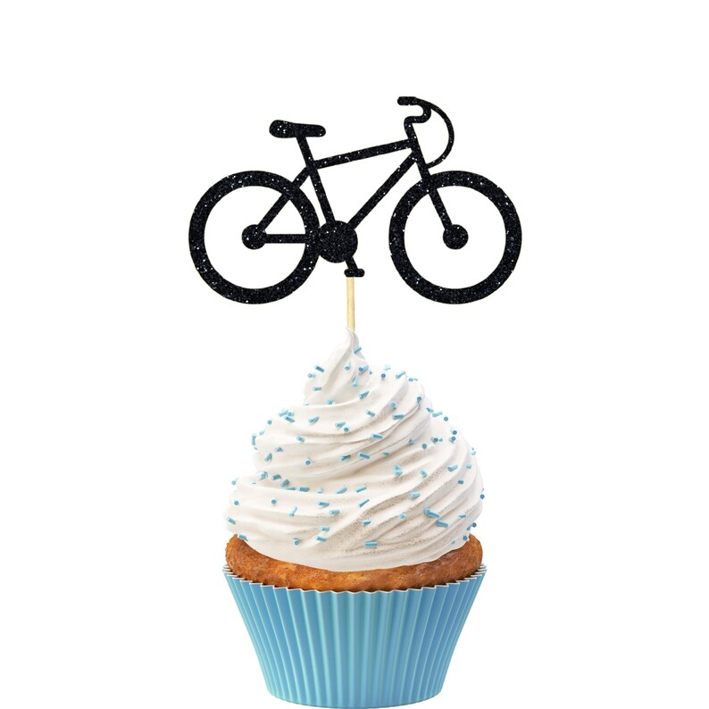Bicycle Cupcake Toppers, Mountain Bike Toppers, Bike Riding Birthday ...
