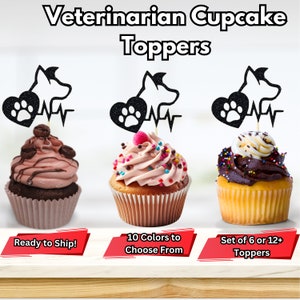 Veterinarian Cupcake Toppers, Veterinarian Graduation Party, Vet ...