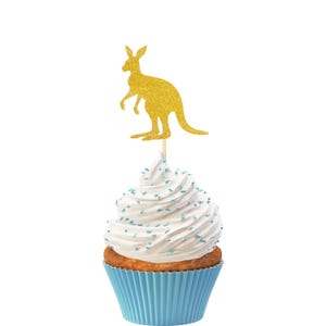 Kangaroo Cupcake Toppers, Animal Birthday Party, Outback Party Decor ...