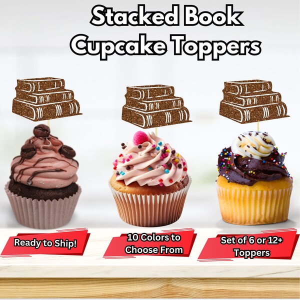Book Cupcake Topper - Etsy