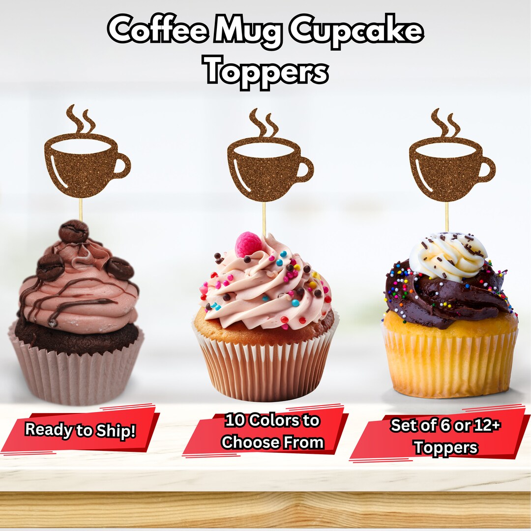 Coffee Mug Cupcake Topper, Barista Graduation Decor, Tea Mug Cupcake ...