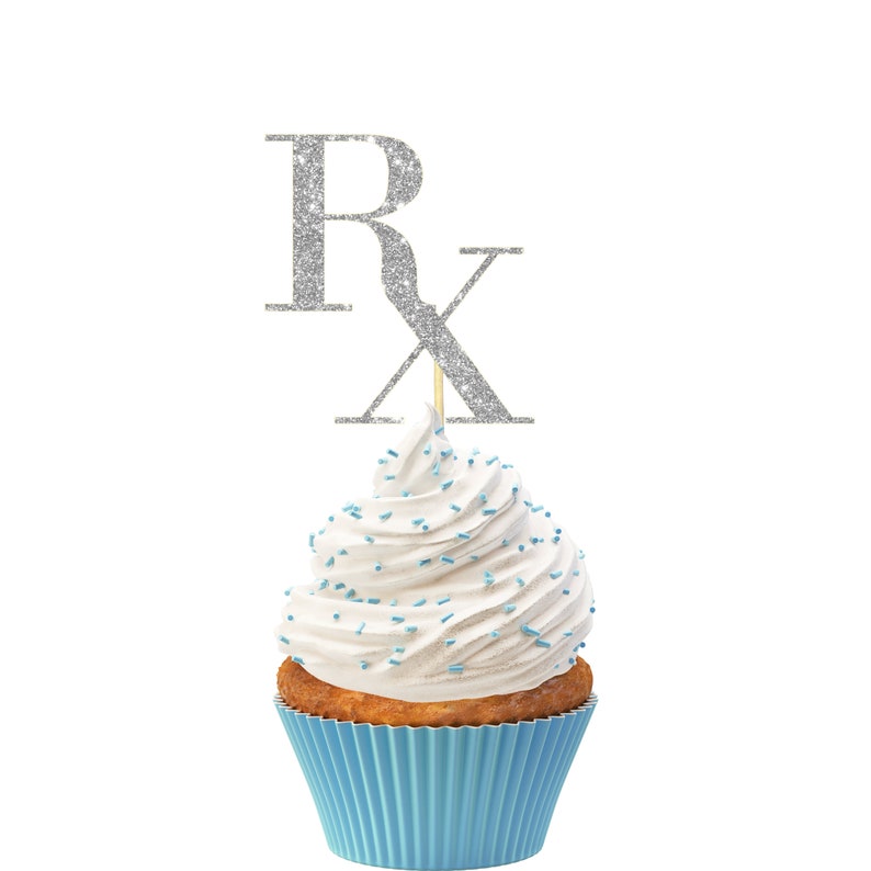 RX Cupcake Toppers, Pharmacy Cupcake Topper, Prescription Cupcake ...