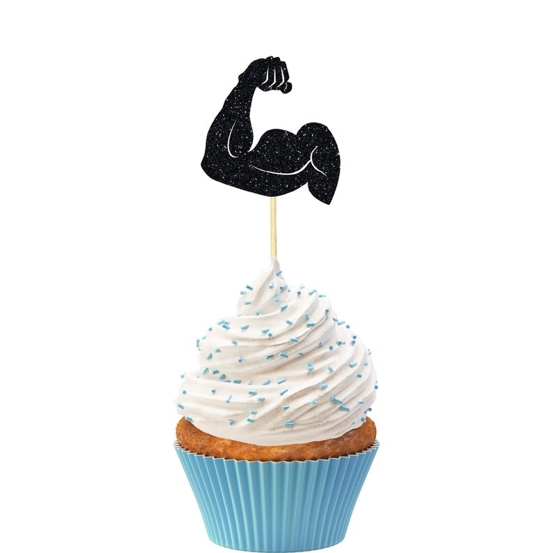 Bodybuilding Arm Cupcake Toppers, Muscle Arm Cupcake Toppers, Fitness ...