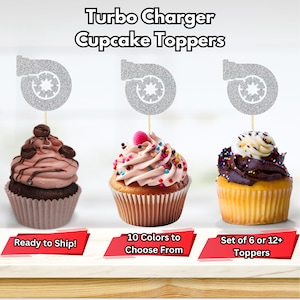 Turbo Charger Cupcake Toppers, Car Enthusiast Cupcake Toppers, Car ...