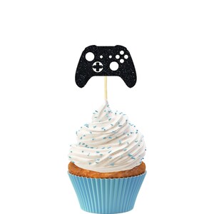 Gaming Controller Cupcake Toppers, Level up Birthday Toppers, Gaming ...