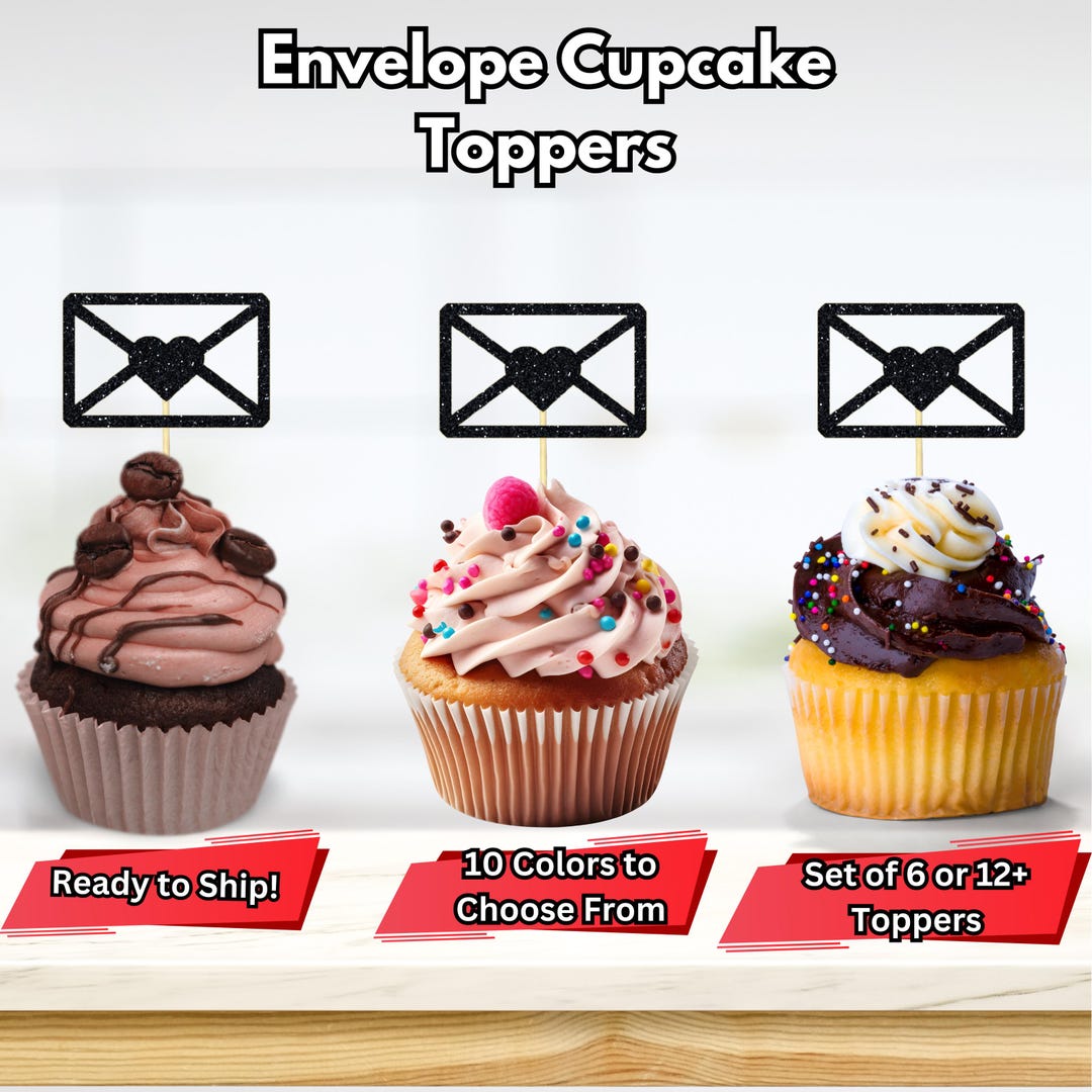 Envelope Cupcake Toppers, Postal Worker Retirement Cupcake Toppers ...