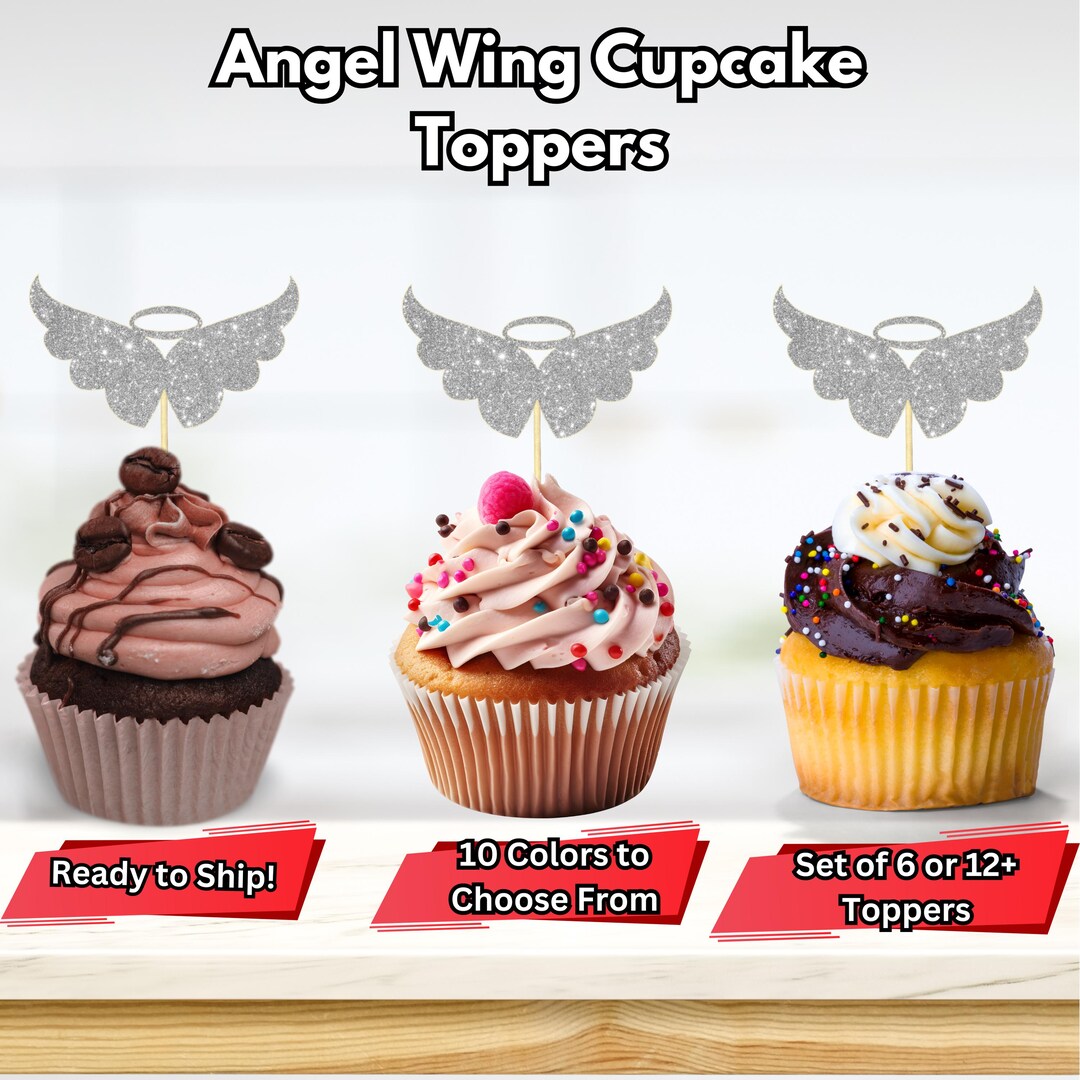 Angel Wing Cupcake Toppers, Heaven Sent Shower, Heaven Sent Cupcake ...