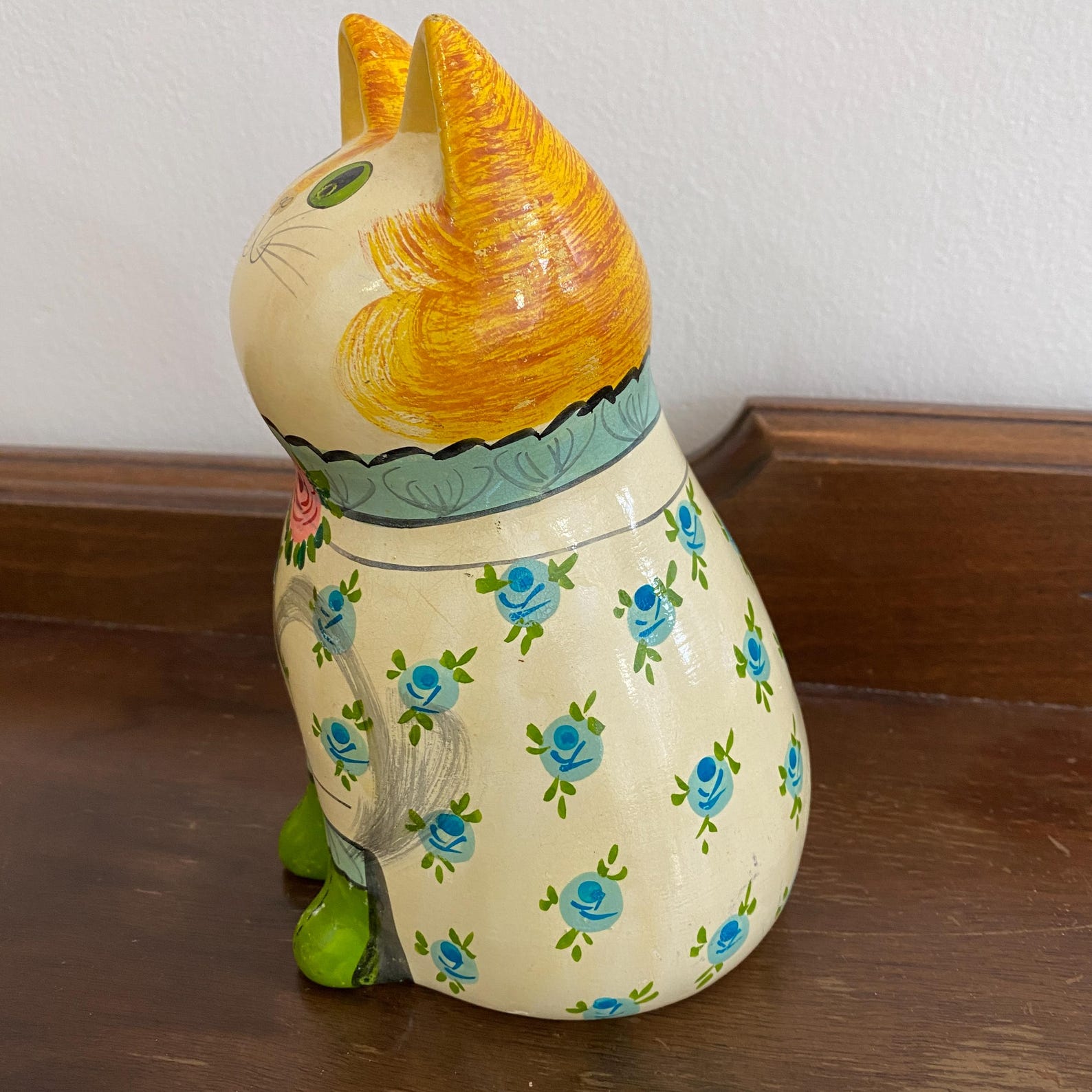 Hand Painted Sitting Cat Bank - Etsy