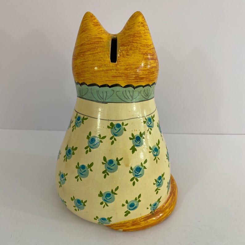 Hand Painted Sitting Cat Bank - Etsy