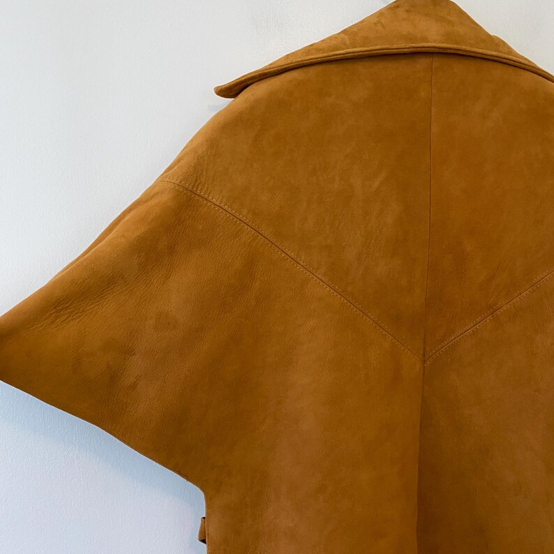 Vintage Brown Suede Leather Cape Poncho Jacket - Etsy
