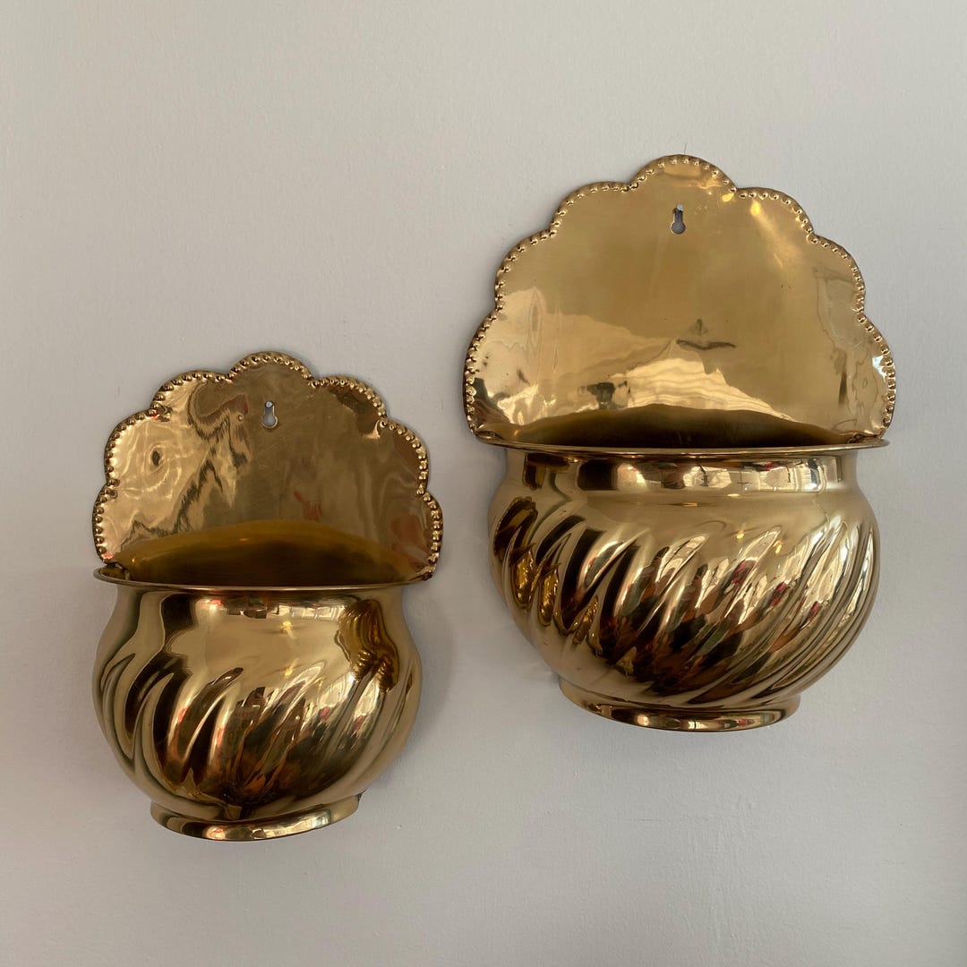 Pair of Brass Wall Decor Pockets - Etsy