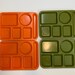 Vintage Silite Set of 4 Melamine Lunch Cafeteria Trays Orange Green - Etsy