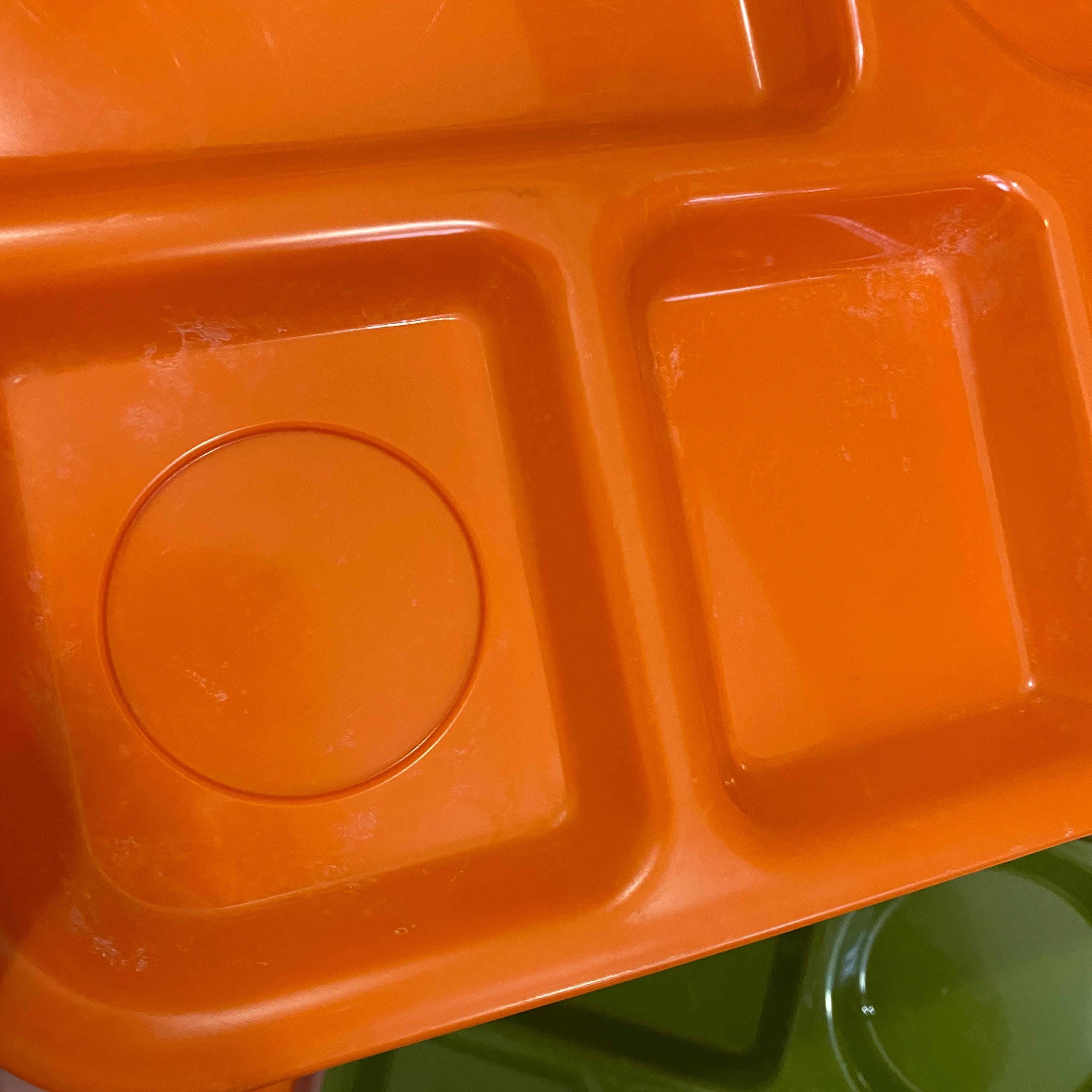 Vintage Silite Set of 4 Melamine Lunch Cafeteria Trays Orange Green - Etsy