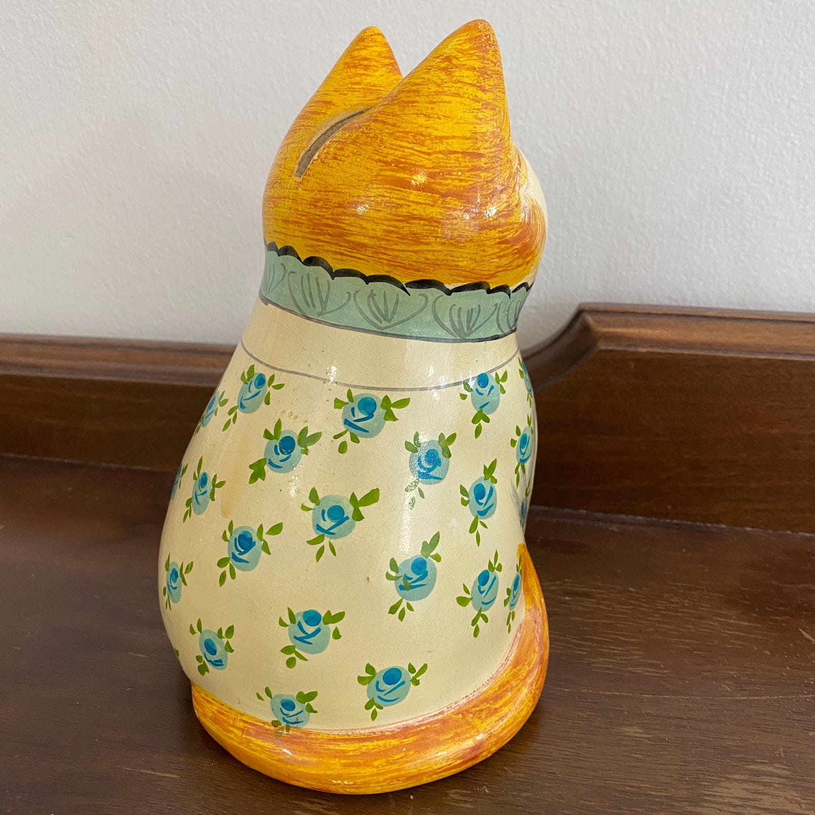 Hand Painted Sitting Cat Bank - Etsy