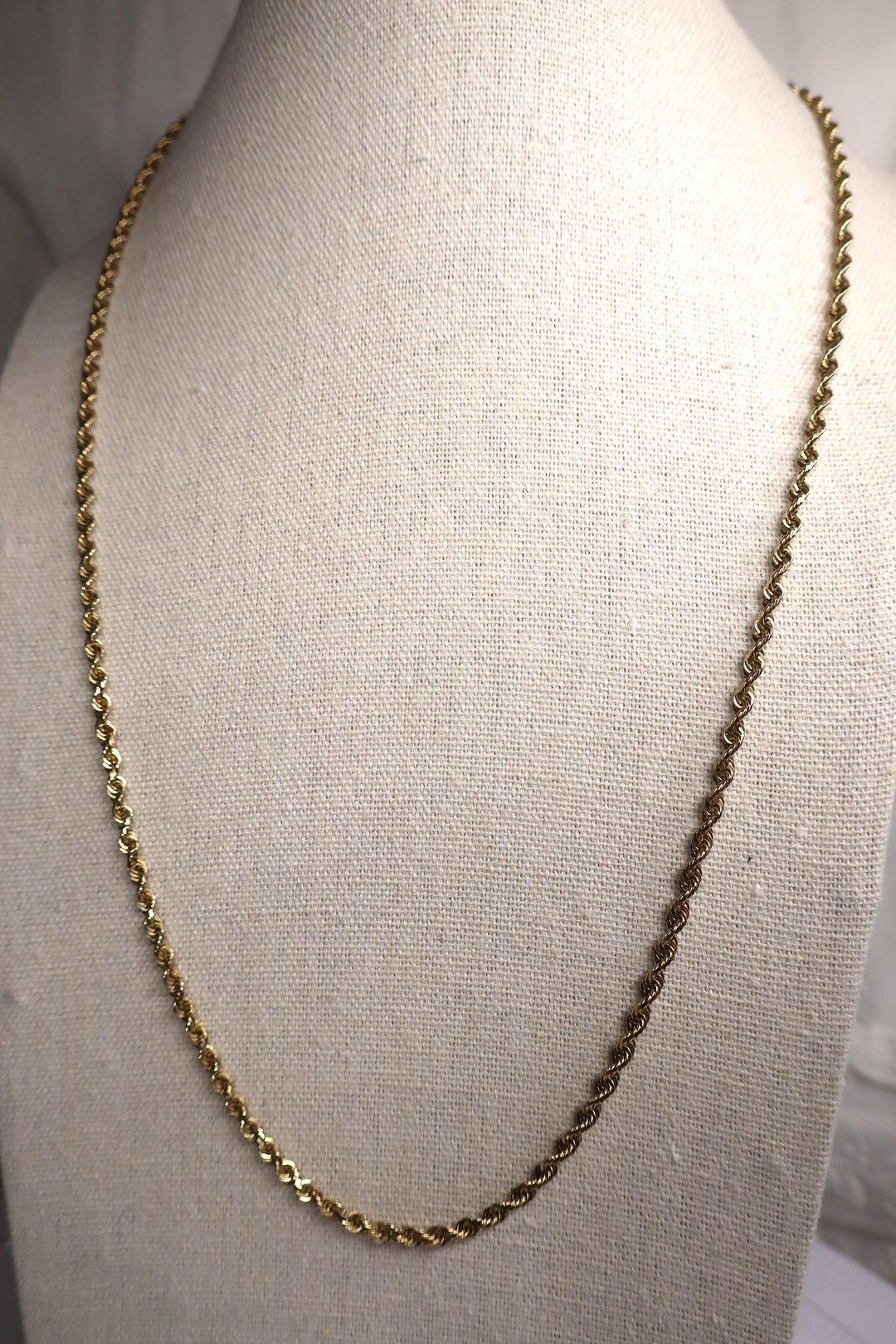 10k Gold Rope Chain, 3mm Wide, 10g, 22in, Double Safety. If You See a ...