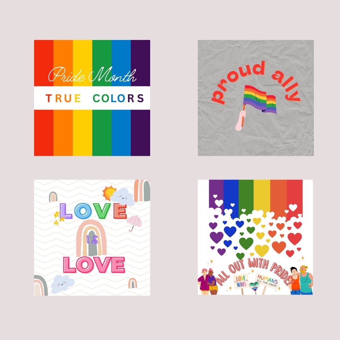 6 Happy Pride Month Printable Posters Digital Print LGBTQIA Card Pride ...