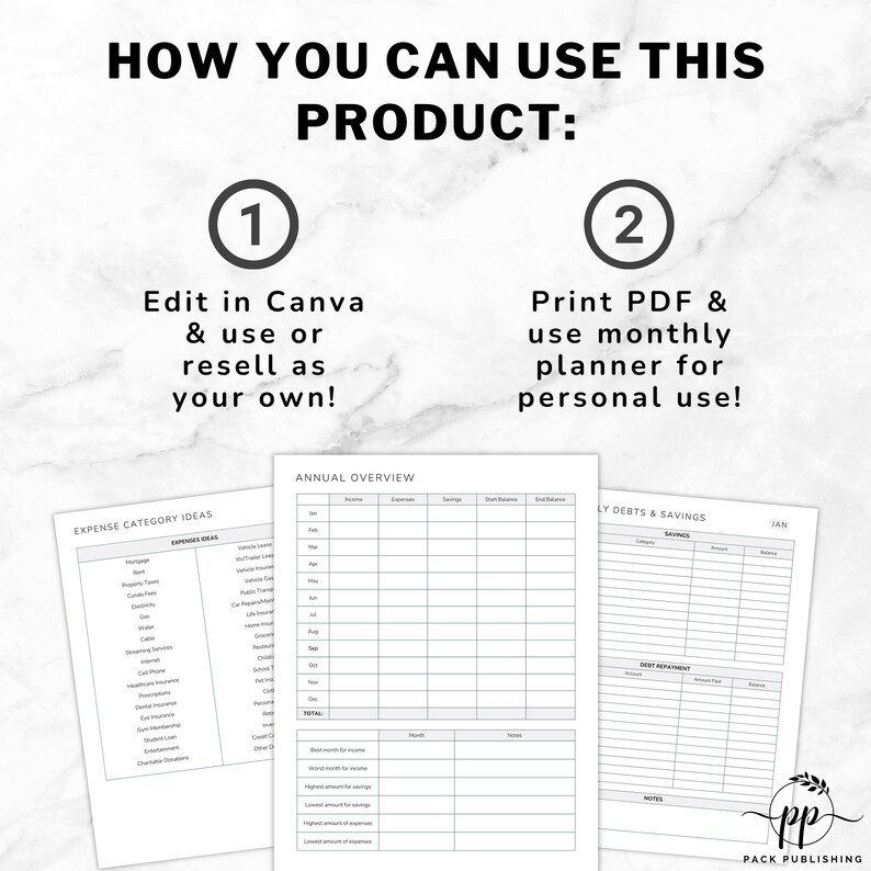 2025-2026 Digital Printable Budget Financial Monthly Planner Tracker ...