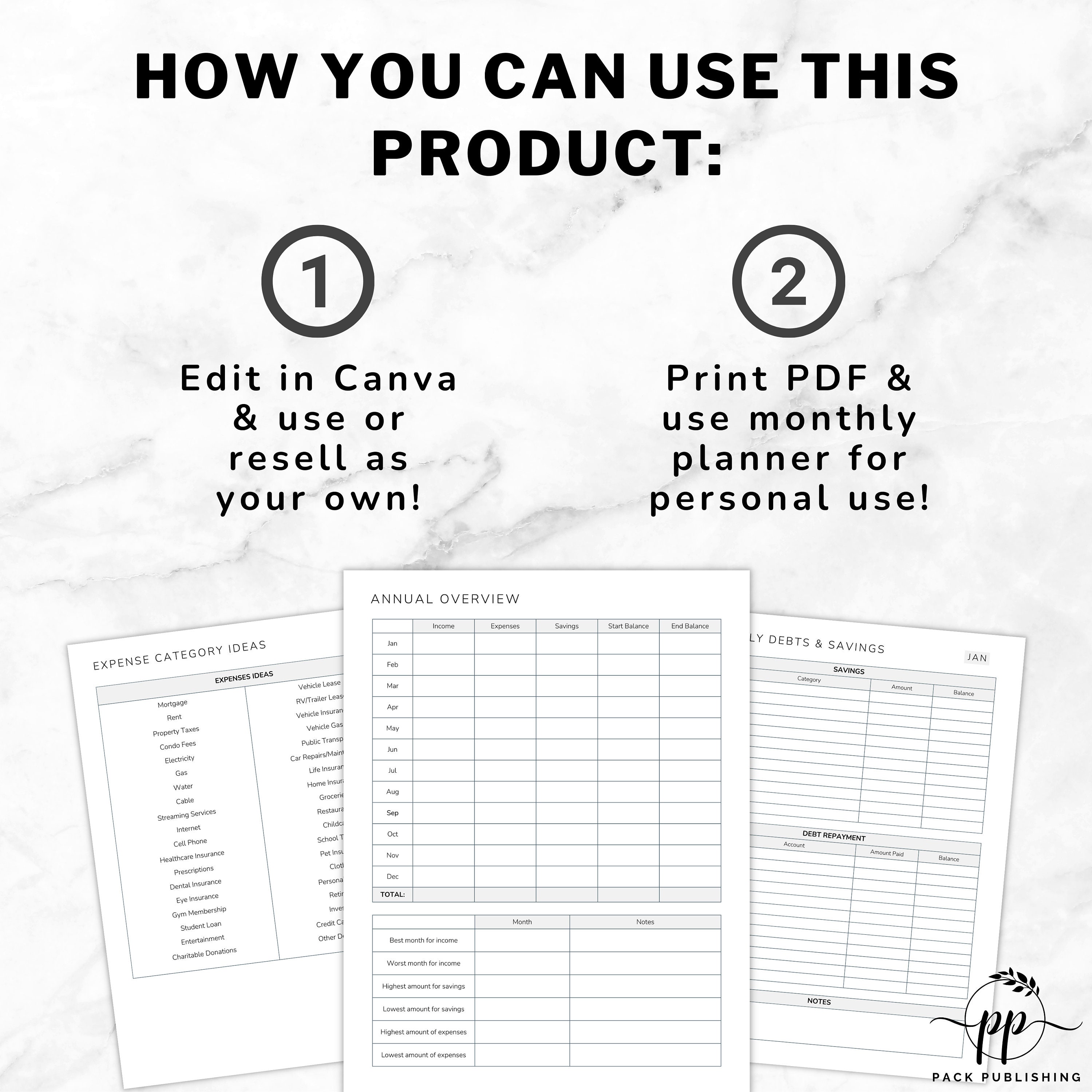 2025-2026 Digital Printable Budget Financial Monthly Planner Tracker ...